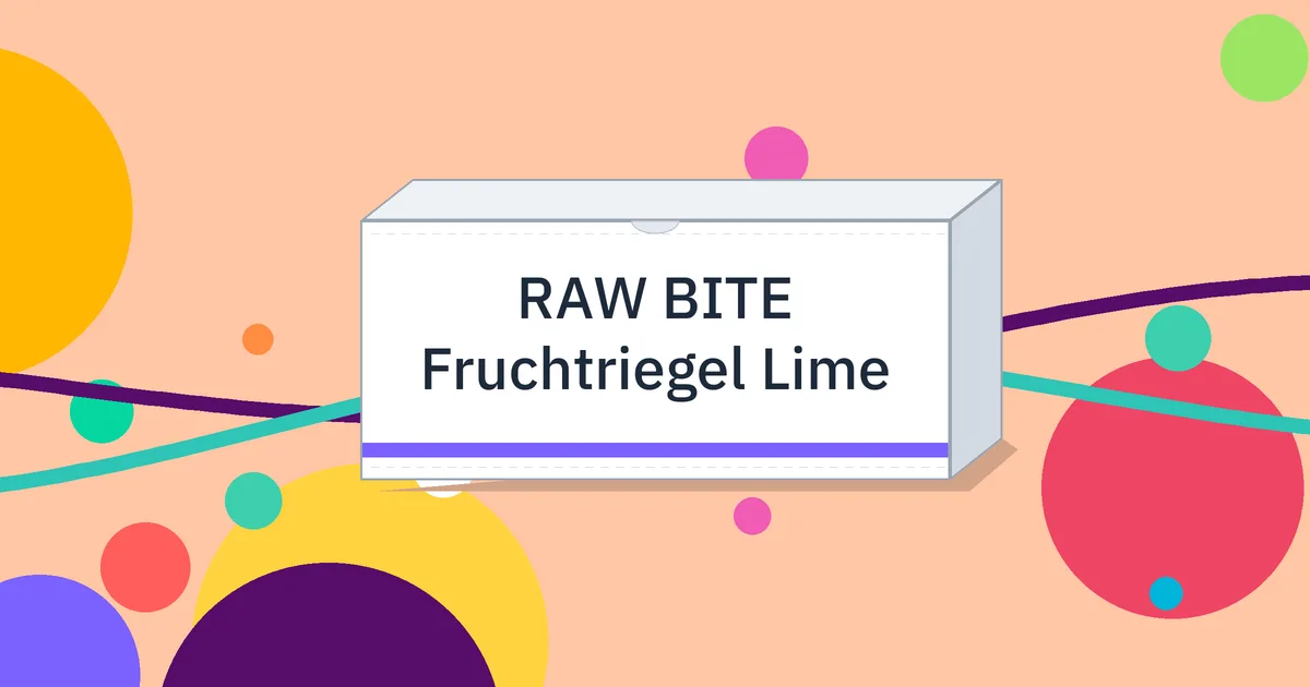 Symbolbild: Packung mit der Aufschrift RAW BITE Fruchtriegel Lime (PZN 20136150) – Verfügbarkeit und Bezug in Apotheken in Frankfurt am Main