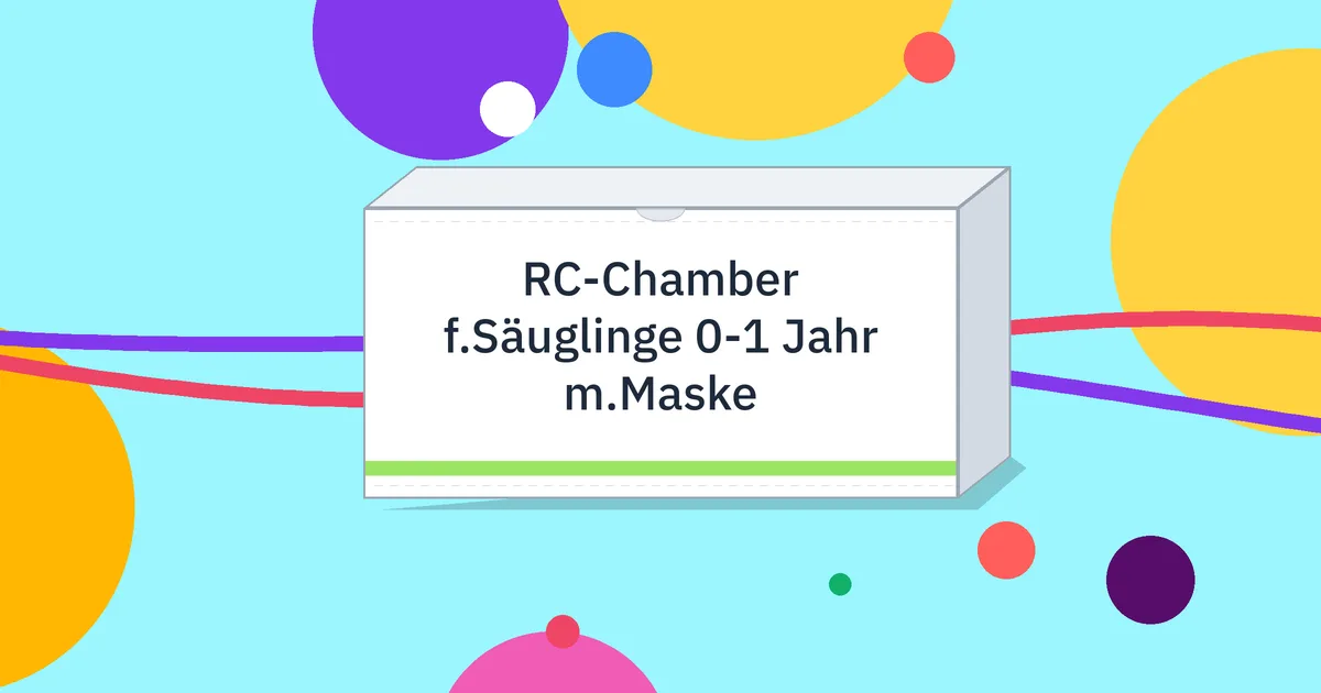 Symbolbild: Packung mit der Aufschrift RC-Chamber f.Säuglinge 0-1 Jahr m.Maske (PZN 11710992) – Verfügbarkeit und Bezug in Apotheken in Frankfurt am Main