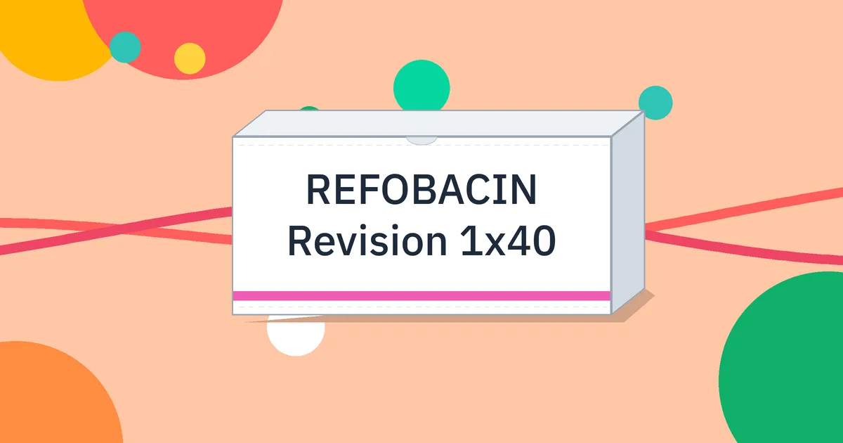 Symbolbild: Packung mit der Aufschrift REFOBACIN Revision 1x40 (PZN 14161385) – Verfügbarkeit und Bezug in Apotheken in Frankfurt am Main