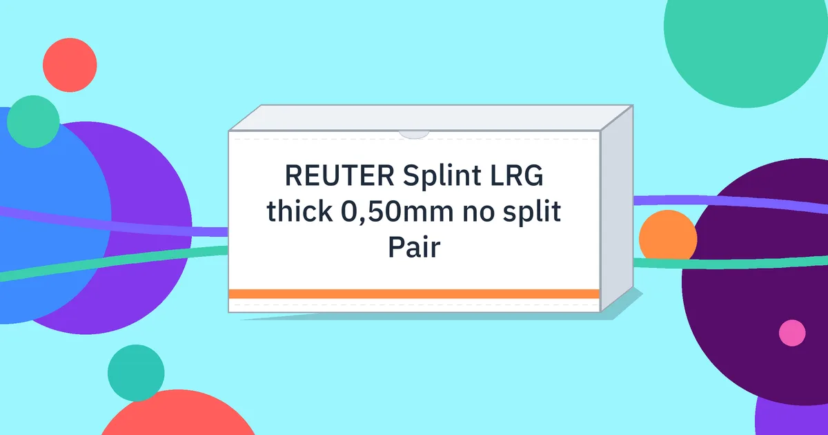 Symbolbild: Packung mit der Aufschrift REUTER Splint LRG thick 0,50mm no split Pair (PZN 19297907) – Verfügbarkeit und Bezug in Apotheken in Frankfurt am Main