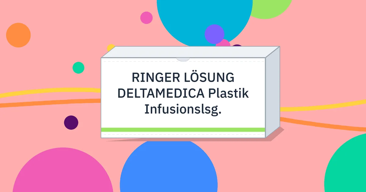 Symbolbild: Packung mit der Aufschrift RINGER LÖSUNG DELTAMEDICA Plastik Infusionslsg. (PZN 07462962) – Verfügbarkeit und Bezug in Apotheken in Frankfurt am Main