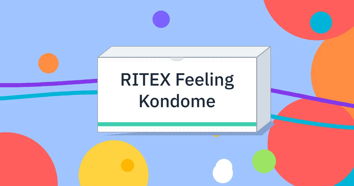 Symbolbild: Packung mit der Aufschrift RITEX Feeling Kondome (PZN 13360378) – Verfügbarkeit und Bezug in Apotheken in Frankfurt am Main