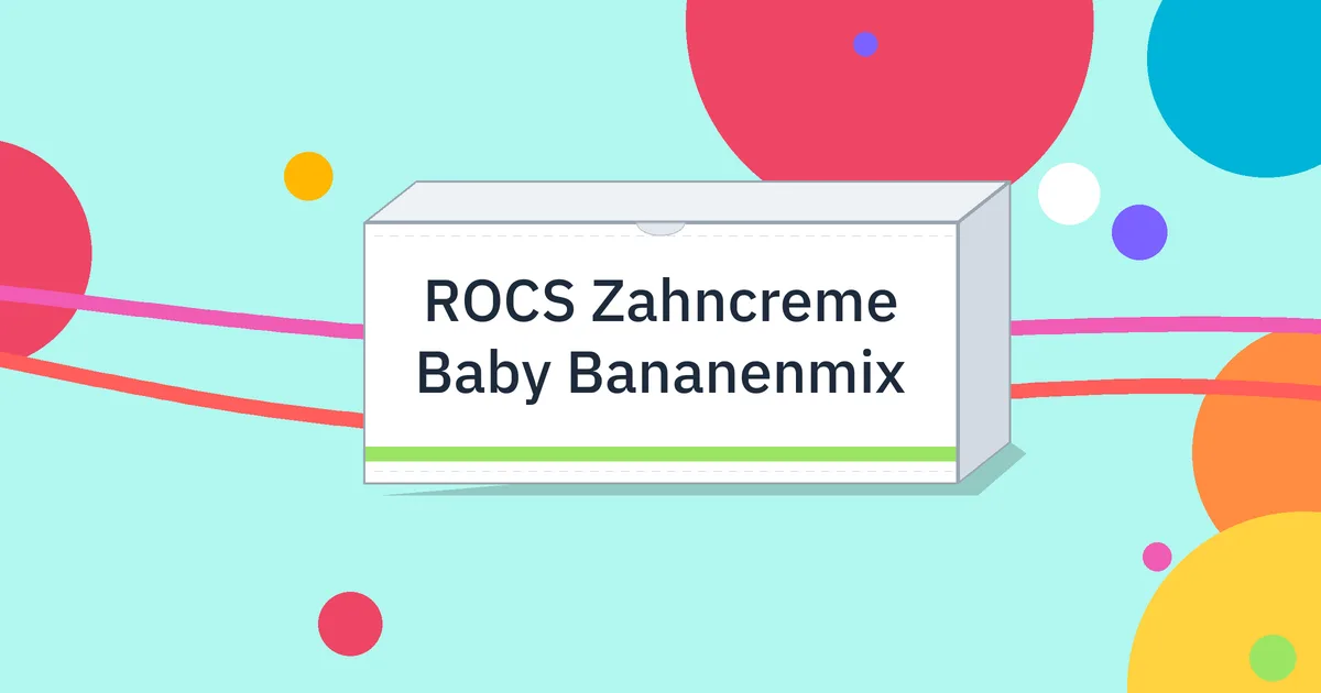Symbolbild: Packung mit der Aufschrift ROCS Zahncreme Baby Bananenmix (PZN 18087421) – Verfügbarkeit und Bezug in Apotheken in Frankfurt am Main