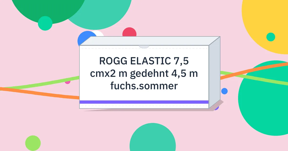 Symbolbild: Packung mit der Aufschrift ROGG ELASTIC 7,5 cmx2 m gedehnt 4,5 m fuchs.sommer (PZN 15301629) – Verfügbarkeit und Bezug in Apotheken in Frankfurt am Main