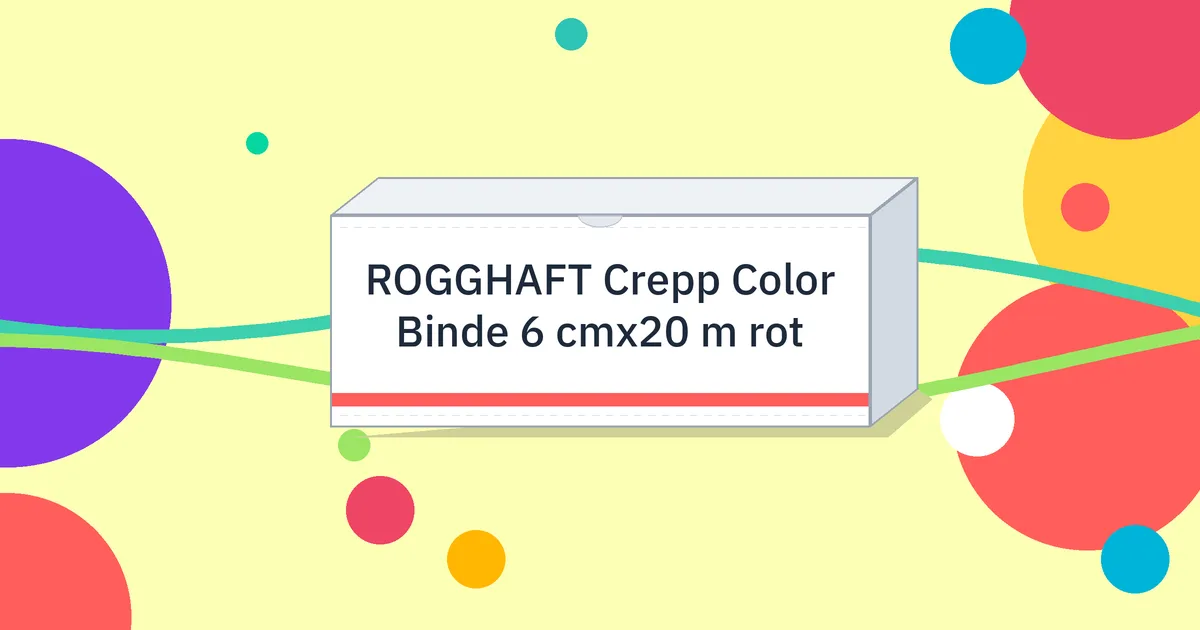 Symbolbild: Packung mit der Aufschrift ROGGHAFT Crepp Color Binde 6 cmx20 m rot (PZN 08419508) – Verfügbarkeit und Bezug in Apotheken in Frankfurt am Main