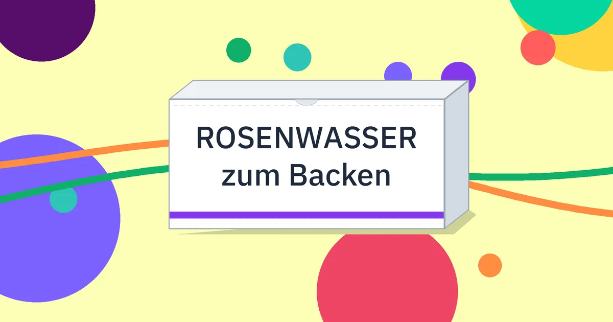 Symbolbild: Packung mit der Aufschrift ROSENWASSER zum Backen (PZN 20341708) – Verfügbarkeit und Bezug in Apotheken in Frankfurt am Main