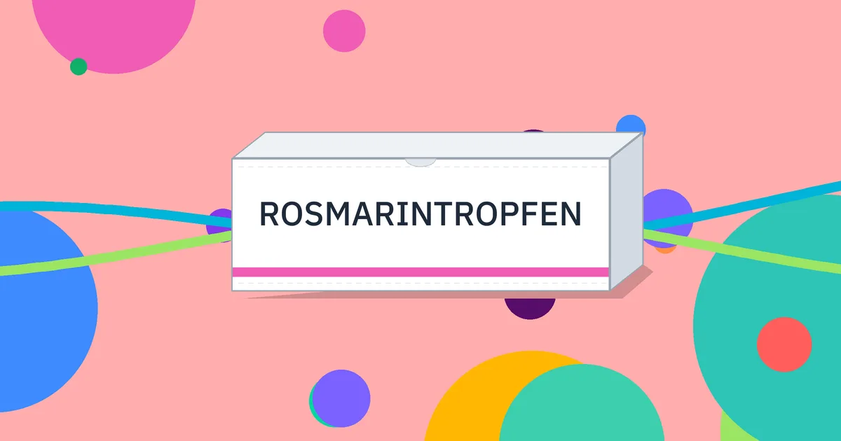 Symbolbild: Packung mit der Aufschrift ROSMARINTROPFEN (PZN 12495685) – Verfügbarkeit und Bezug in Apotheken in Frankfurt am Main