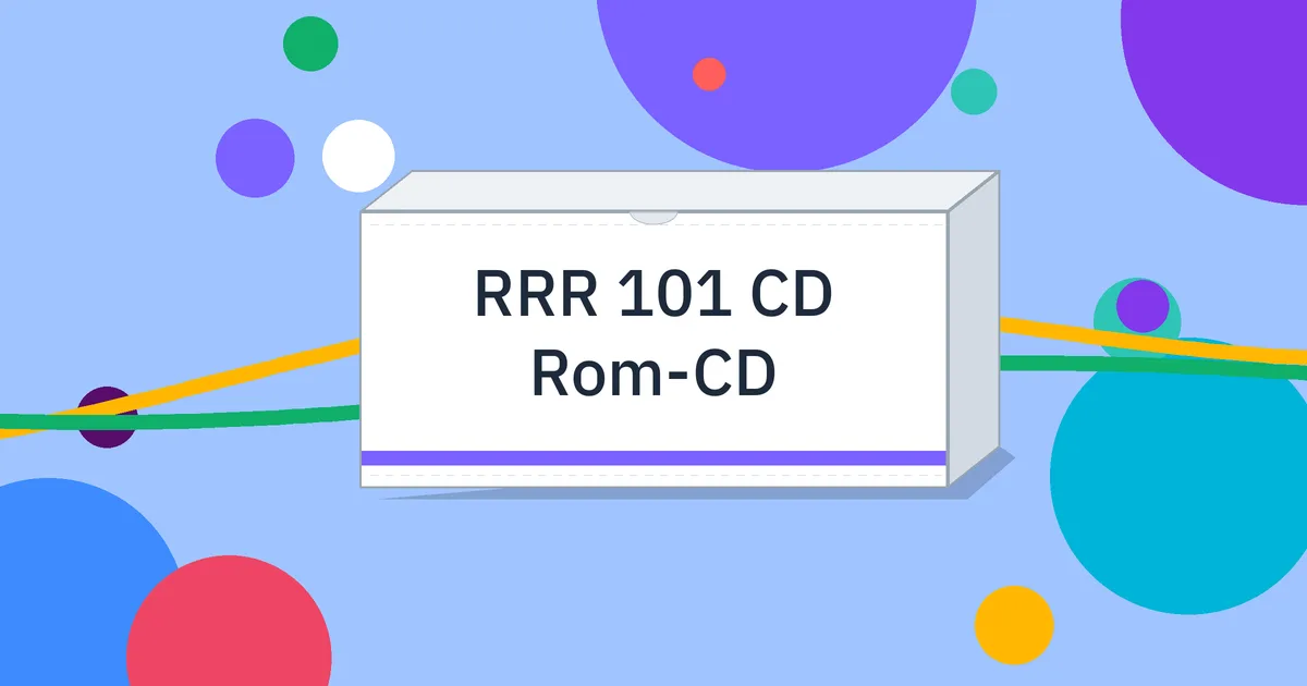 Symbolbild: Packung mit der Aufschrift RRR 101 CD Rom-CD (PZN 05975350) – Verfügbarkeit und Bezug in Apotheken in Frankfurt am Main