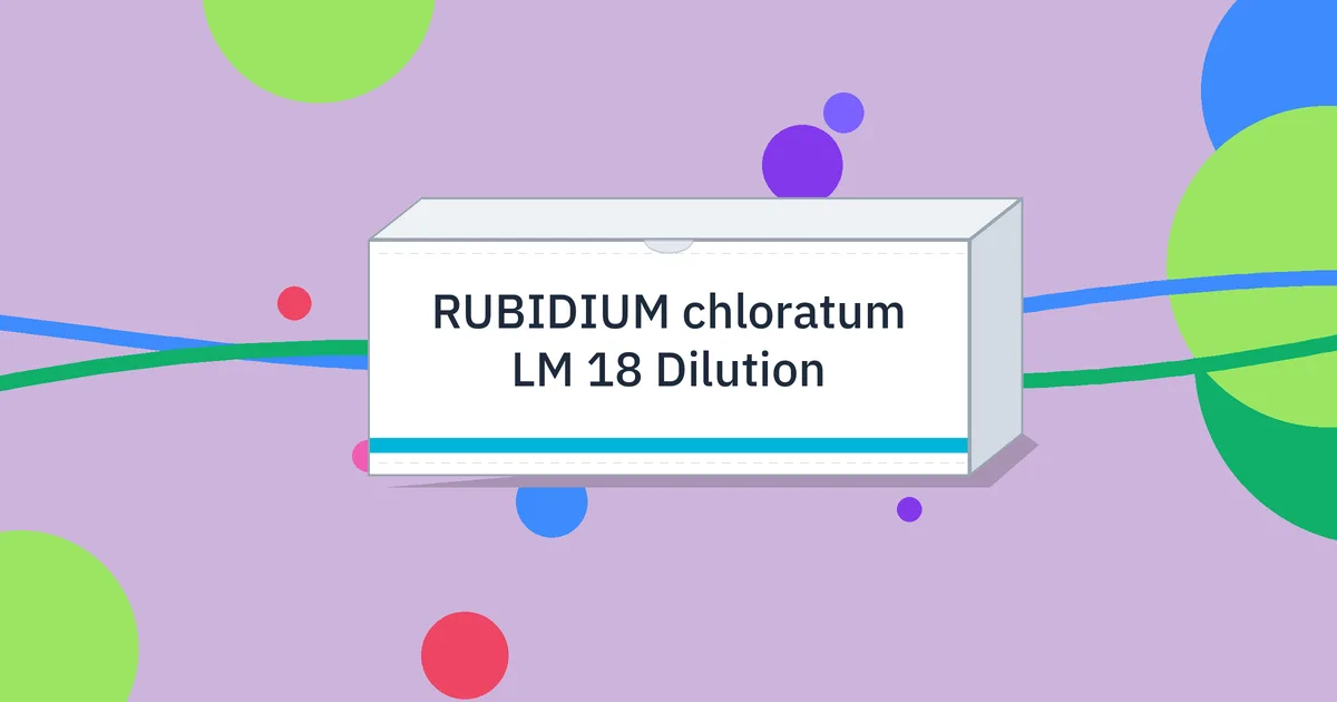 Symbolbild: Packung mit der Aufschrift RUBIDIUM chloratum LM 18 Dilution (PZN 13171915) – Verfügbarkeit und Bezug in Apotheken in Frankfurt am Main