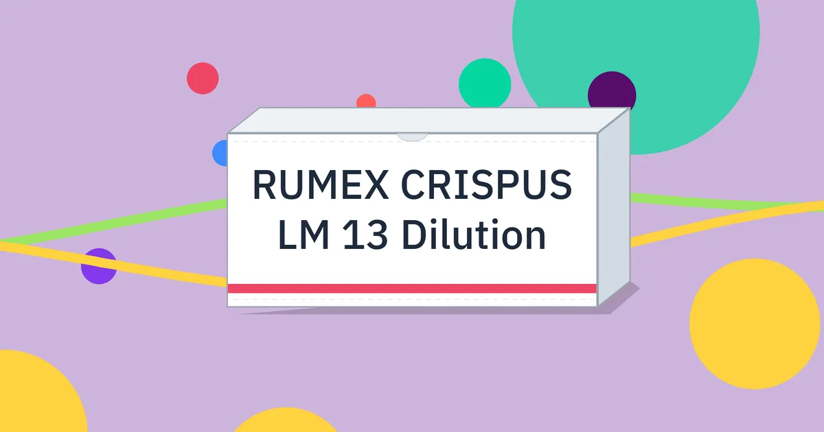 Symbolbild: Packung mit der Aufschrift RUMEX CRISPUS LM 13 Dilution (PZN 13172777) – Verfügbarkeit und Bezug in Apotheken in Frankfurt am Main
