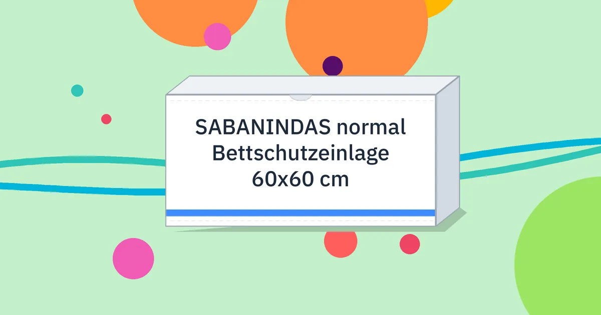 Symbolbild: Packung mit der Aufschrift SABANINDAS normal Bettschutzeinlage 60x60 cm (PZN 11132727) – Verfügbarkeit und Bezug in Apotheken in Frankfurt am Main
