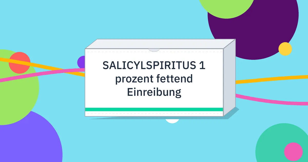 Symbolbild: Packung mit der Aufschrift SALICYLSPIRITUS 1 prozent fettend Einreibung (PZN 18783451) – Verfügbarkeit und Bezug in Apotheken in Frankfurt am Main