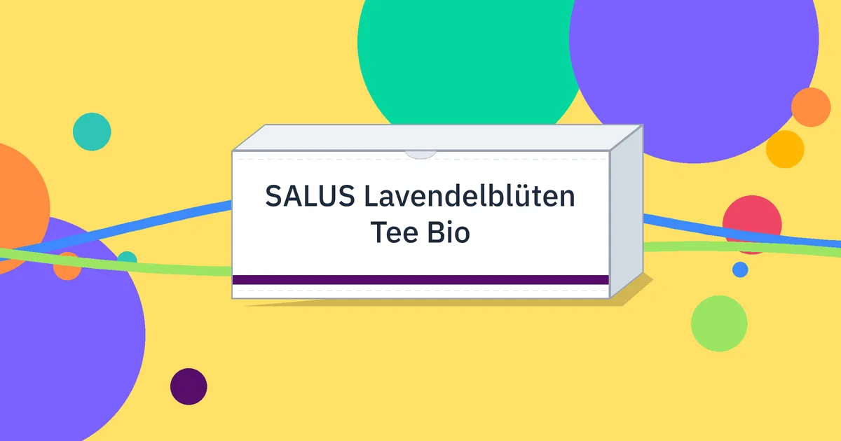 Symbolbild: Packung mit der Aufschrift SALUS Lavendelblüten Tee Bio (PZN 20520776) – Verfügbarkeit und Bezug in Apotheken in Frankfurt am Main