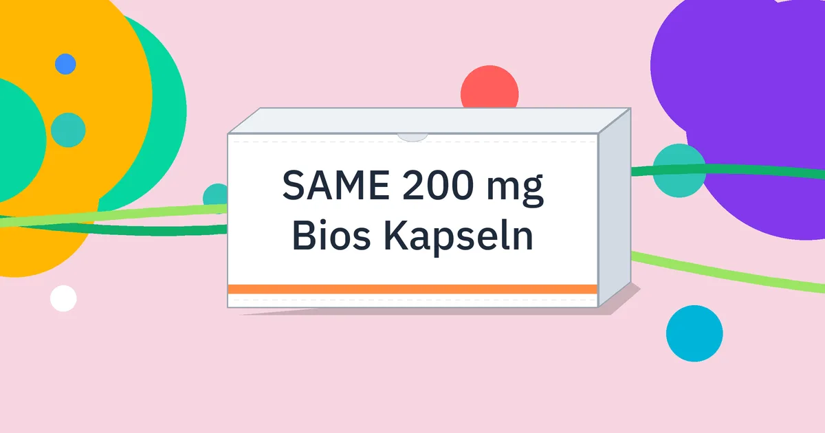 Symbolbild: Packung mit der Aufschrift SAME 200 mg Bios Kapseln (PZN 14296033) – Verfügbarkeit und Bezug in Apotheken in Frankfurt am Main