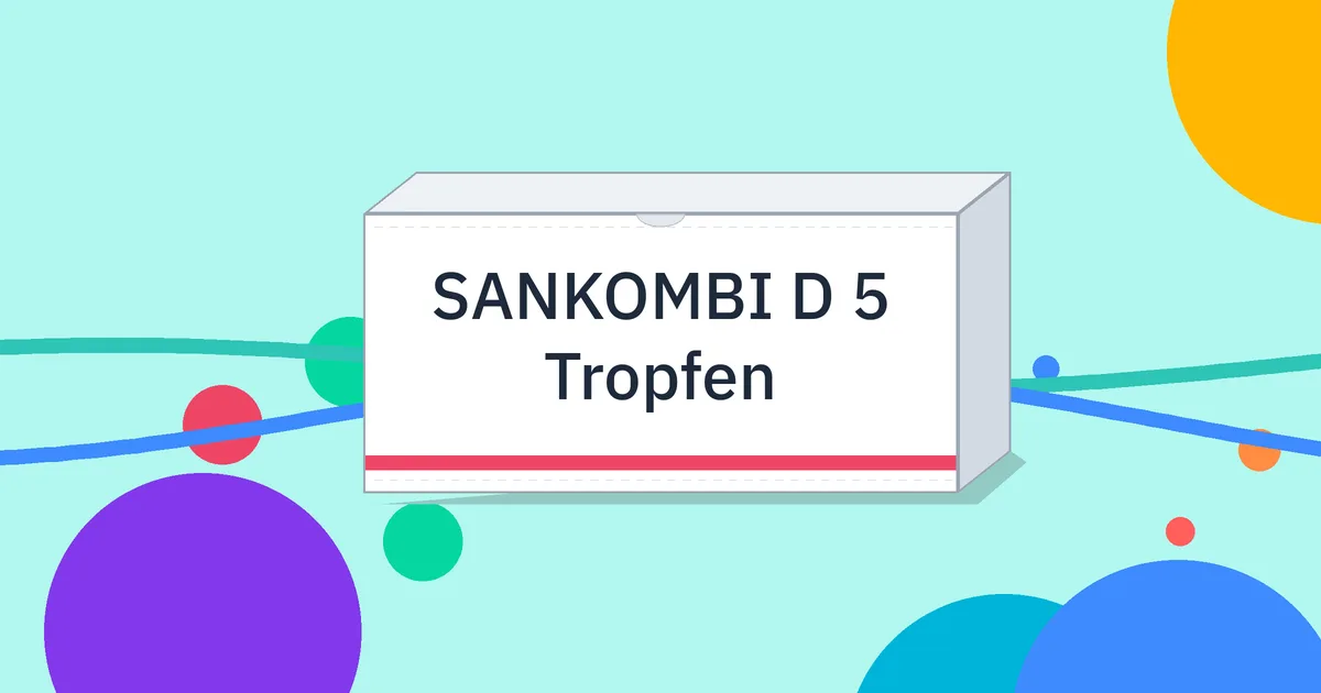 Symbolbild: Packung mit der Aufschrift SANKOMBI D 5 Tropfen (PZN 03206759) – Verfügbarkeit und Bezug in Apotheken in Frankfurt am Main
