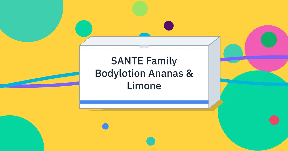 Symbolbild: Packung mit der Aufschrift SANTE Family Bodylotion Ananas & Limone (PZN 19419457) – Verfügbarkeit und Bezug in Apotheken in Frankfurt am Main