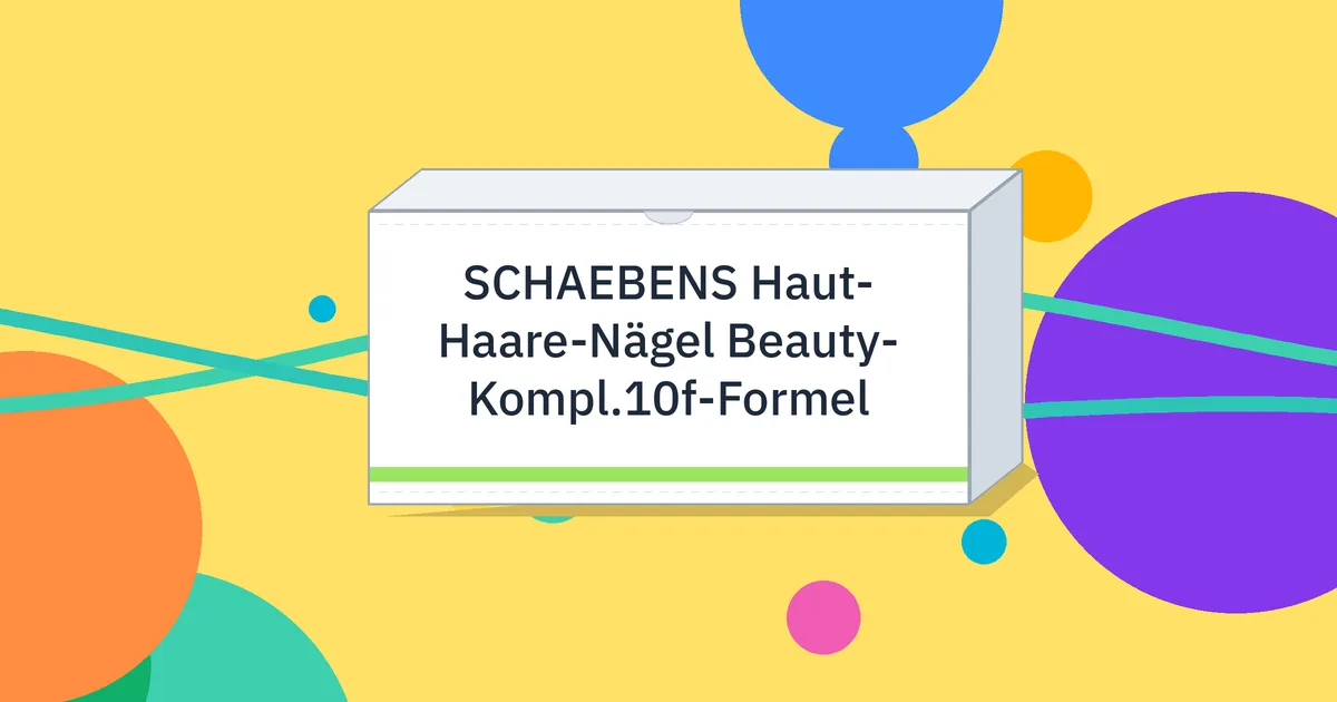 Symbolbild: Packung mit der Aufschrift SCHAEBENS Haut-Haare-Nägel Beauty-Kompl.10f-Formel (PZN 20385551) – Verfügbarkeit und Bezug in Apotheken in Frankfurt am Main