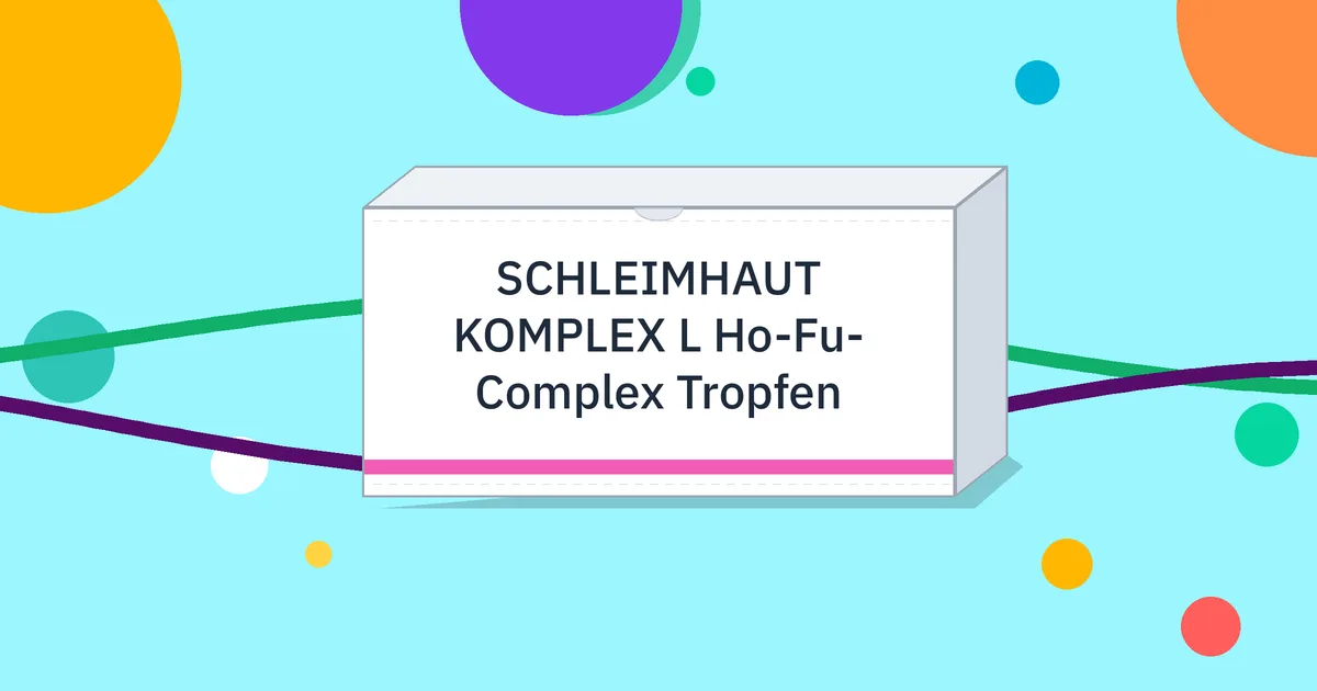 Symbolbild: Packung mit der Aufschrift SCHLEIMHAUT KOMPLEX L Ho-Fu-Complex Tropfen (PZN 07186427) – Verfügbarkeit und Bezug in Apotheken in Frankfurt am Main