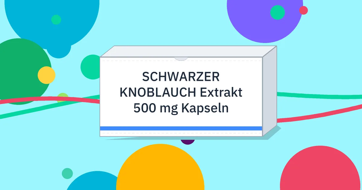 Symbolbild: Packung mit der Aufschrift SCHWARZER KNOBLAUCH Extrakt 500 mg Kapseln (PZN 16848117) – Verfügbarkeit und Bezug in Apotheken in Frankfurt am Main