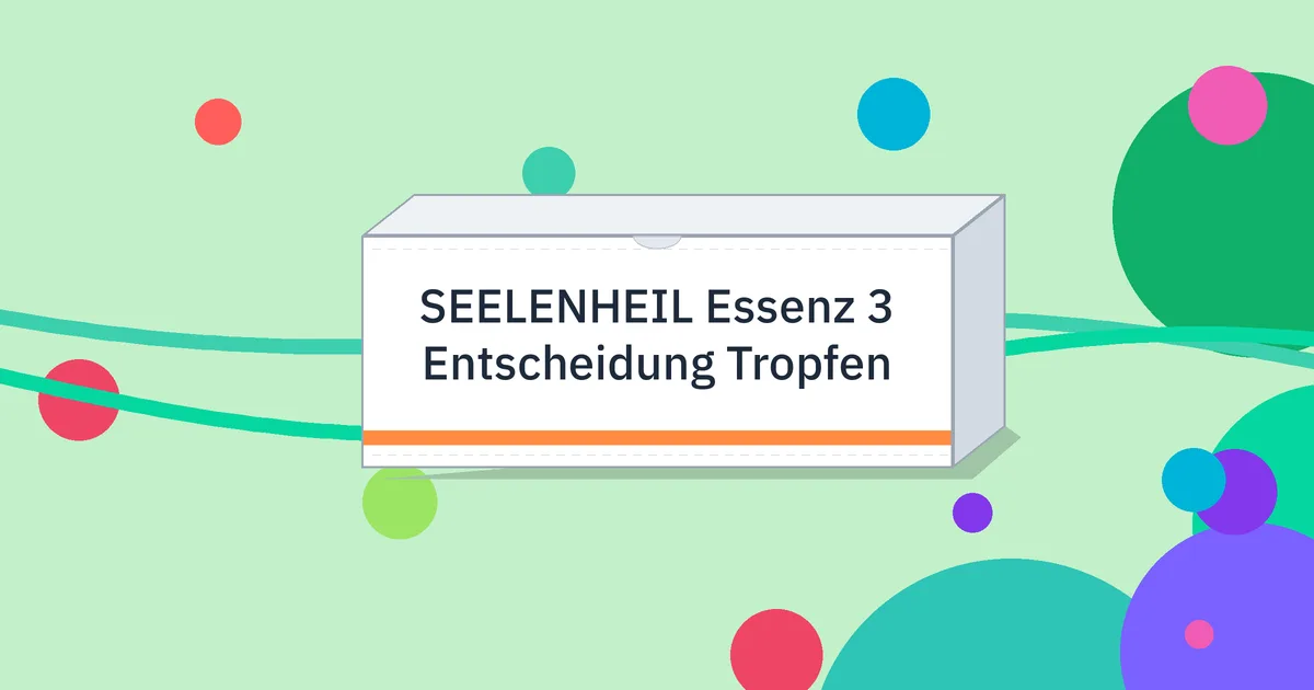 Symbolbild: Packung mit der Aufschrift SEELENHEIL Essenz 3 Entscheidung Tropfen (PZN 13358045) – Verfügbarkeit und Bezug in Apotheken in Frankfurt am Main