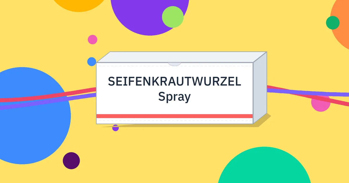 Symbolbild: Packung mit der Aufschrift SEIFENKRAUTWURZEL Spray (PZN 18439765) – Verfügbarkeit und Bezug in Apotheken in Frankfurt am Main