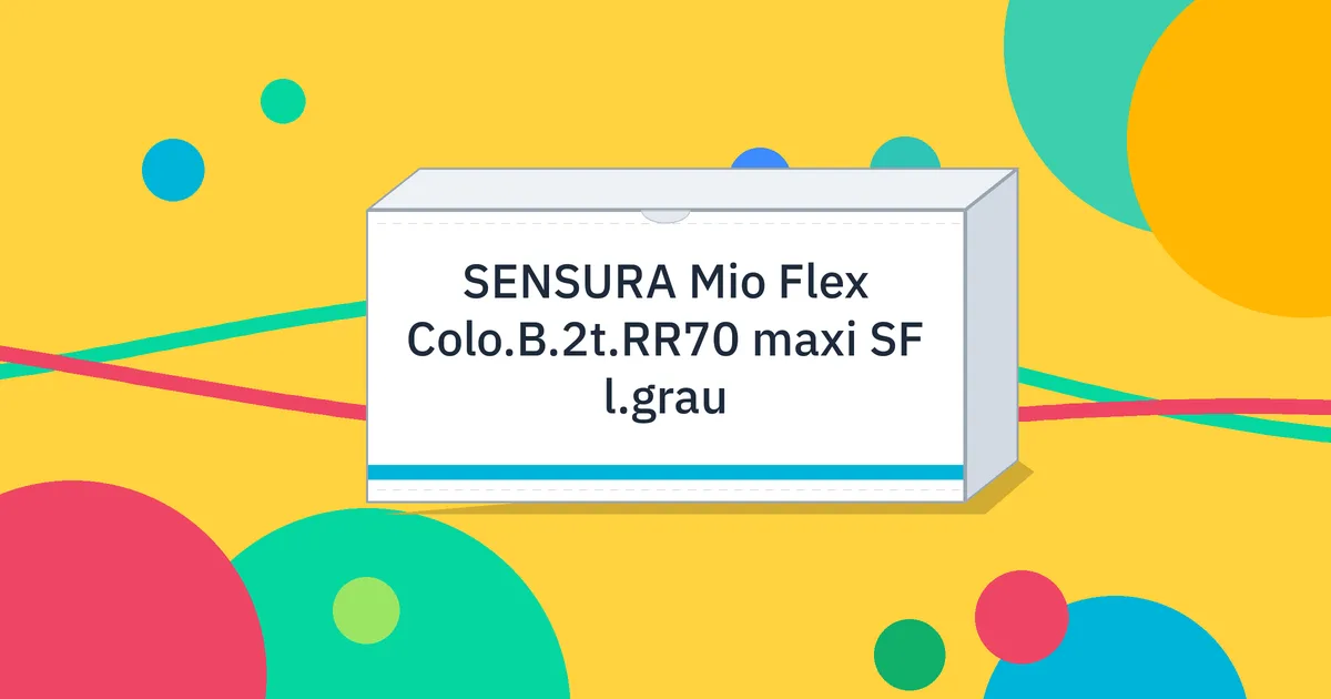 Symbolbild: Packung mit der Aufschrift SENSURA Mio Flex Colo.B.2t.RR70 maxi SF l.grau (PZN 10202147) – Verfügbarkeit und Bezug in Apotheken in Frankfurt am Main