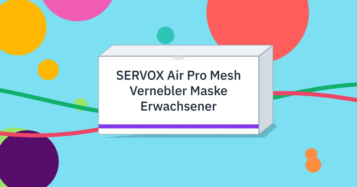 Symbolbild: Packung mit der Aufschrift SERVOX Air Pro Mesh Vernebler Maske Erwachsener (PZN 16001421) – Verfügbarkeit und Bezug in Apotheken in Frankfurt am Main