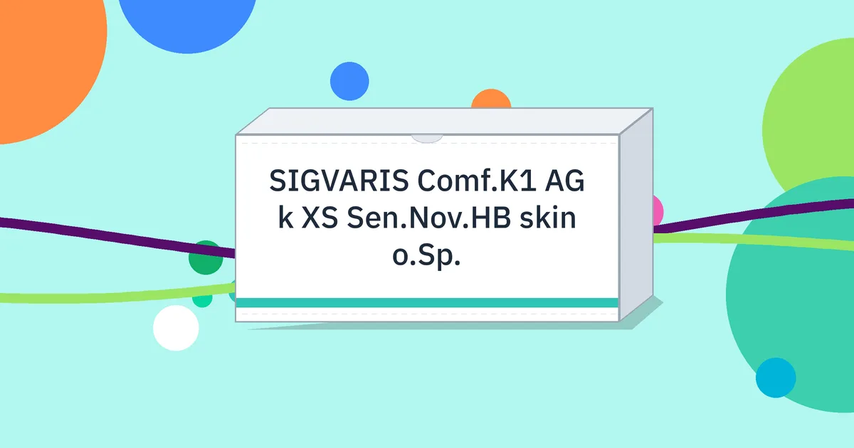 Symbolbild: Packung mit der Aufschrift SIGVARIS Comf.K1 AG k XS Sen.Nov.HB skin o.Sp. (PZN 17102101) – Verfügbarkeit und Bezug in Apotheken in Frankfurt am Main