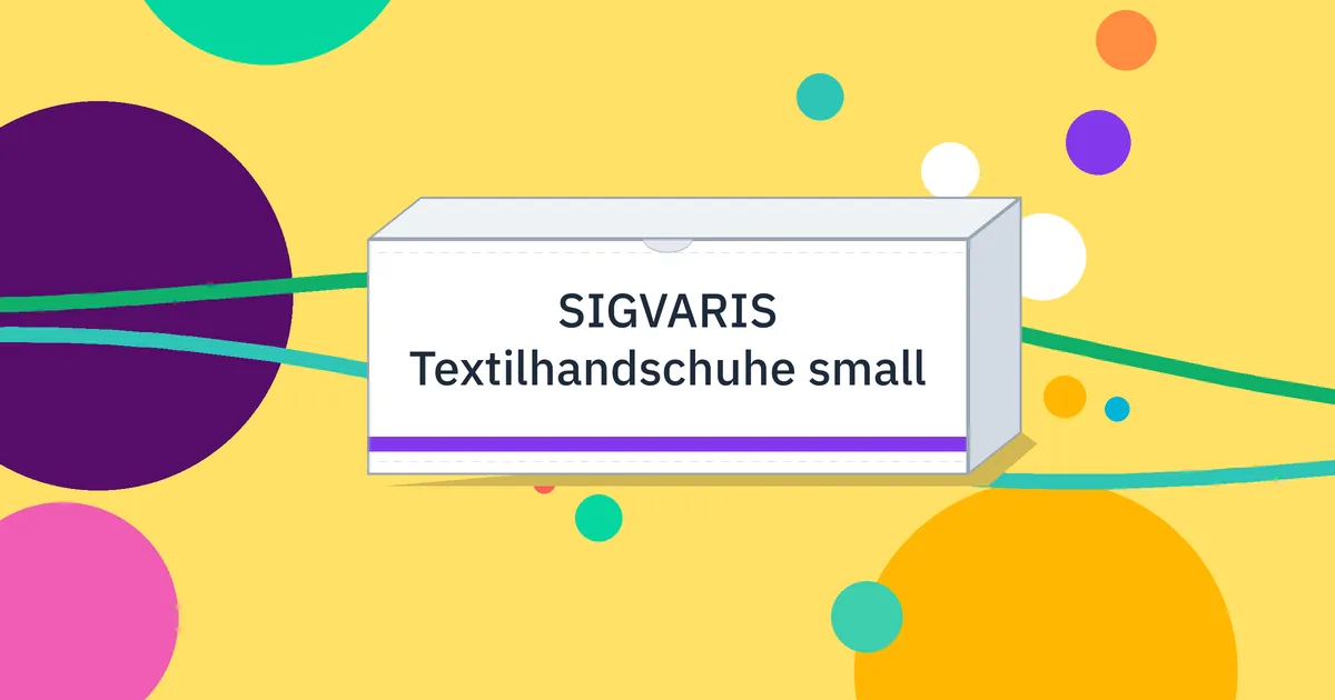 Symbolbild: Packung mit der Aufschrift SIGVARIS Textilhandschuhe small (PZN 12144632) – Verfügbarkeit und Bezug in Apotheken in Frankfurt am Main