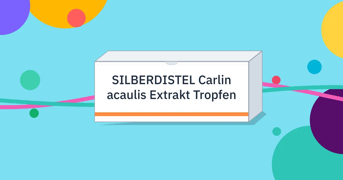 Symbolbild: Packung mit der Aufschrift SILBERDISTEL Carlin acaulis Extrakt Tropfen (PZN 20211928) – Verfügbarkeit und Bezug in Apotheken in Frankfurt am Main