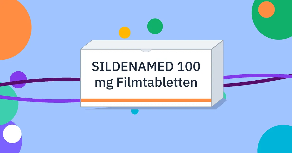 Symbolbild: Packung mit der Aufschrift SILDENAMED 100 mg Filmtabletten (PZN 20156141) – Verfügbarkeit und Bezug in Apotheken in Frankfurt am Main