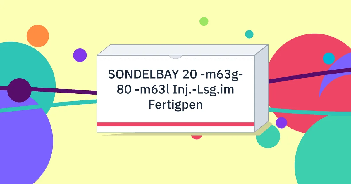 Symbolbild: Packung mit der Aufschrift SONDELBAY 20 -m63g-80 -m63l Inj.-Lsg.im Fertigpen (PZN 19657688) – Verfügbarkeit und Bezug in Apotheken in Frankfurt am Main