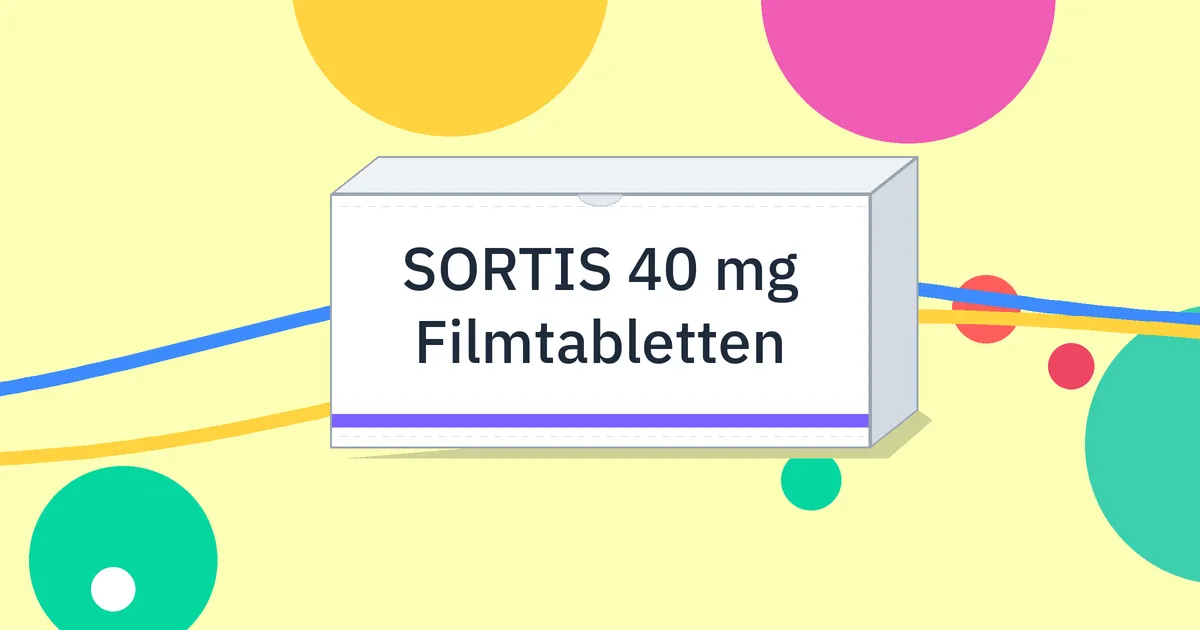 Symbolbild: Packung mit der Aufschrift SORTIS 40 mg Filmtabletten (PZN 11667055) – Verfügbarkeit und Bezug in Apotheken in Frankfurt am Main