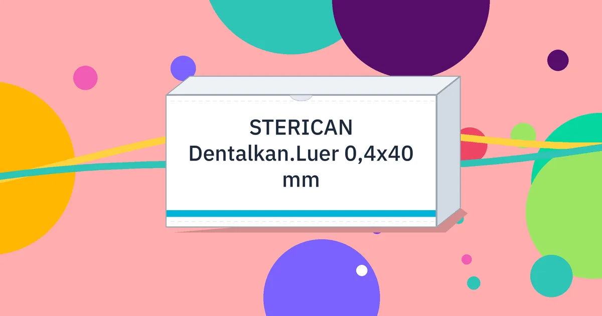 Symbolbild: Packung mit der Aufschrift STERICAN Dentalkan.Luer 0,4x40 mm (PZN 16016598) – Verfügbarkeit und Bezug in Apotheken in Frankfurt am Main
