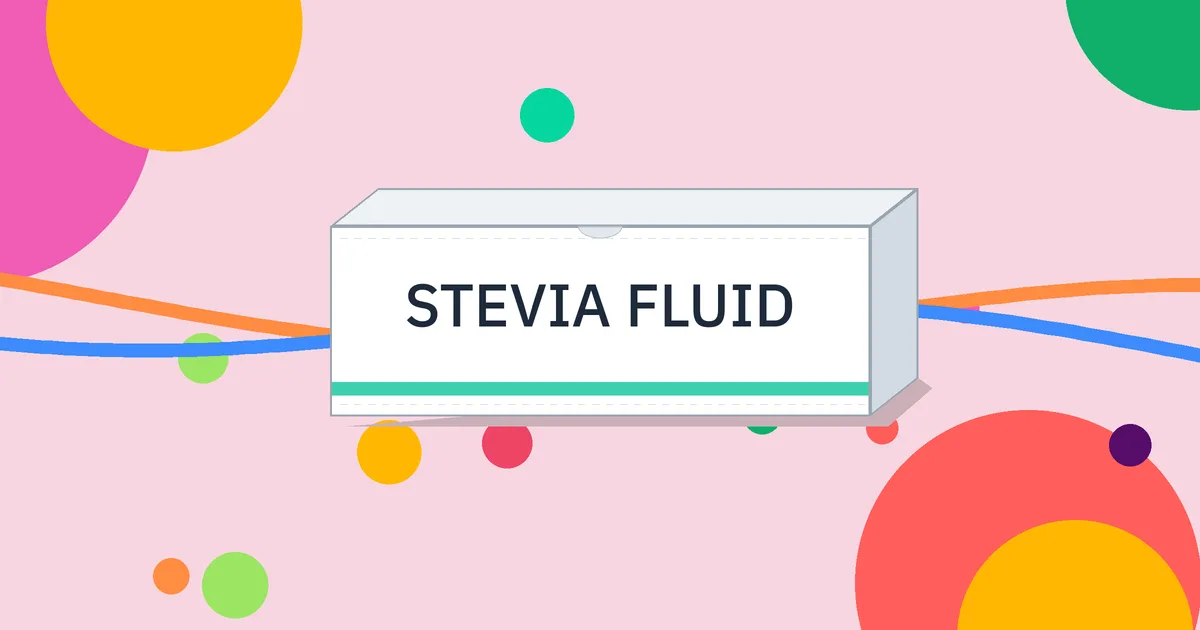 Symbolbild: Packung mit der Aufschrift STEVIA FLUID (PZN 08629022) – Verfügbarkeit und Bezug in Apotheken in Frankfurt am Main
