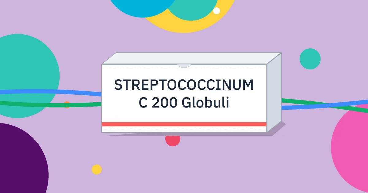 Symbolbild: Packung mit der Aufschrift STREPTOCOCCINUM C 200 Globuli (PZN 07460012) – Verfügbarkeit und Bezug in Apotheken in Frankfurt am Main