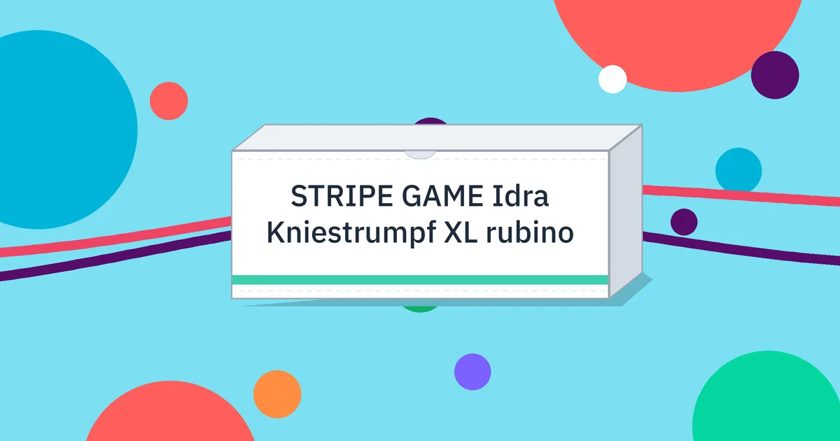 Symbolbild: Packung mit der Aufschrift STRIPE GAME Idra Kniestrumpf XL rubino (PZN 20209825) – Verfügbarkeit und Bezug in Apotheken in Frankfurt am Main
