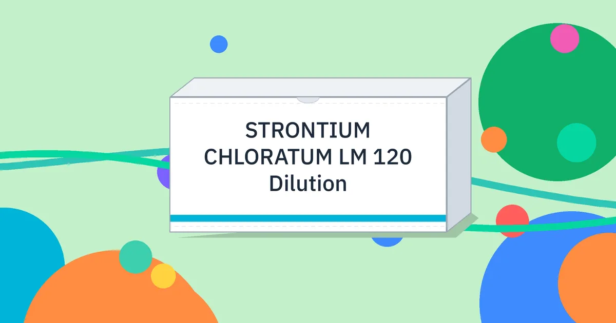 Symbolbild: Packung mit der Aufschrift STRONTIUM CHLORATUM LM 120 Dilution (PZN 13203851) – Verfügbarkeit und Bezug in Apotheken in Frankfurt am Main