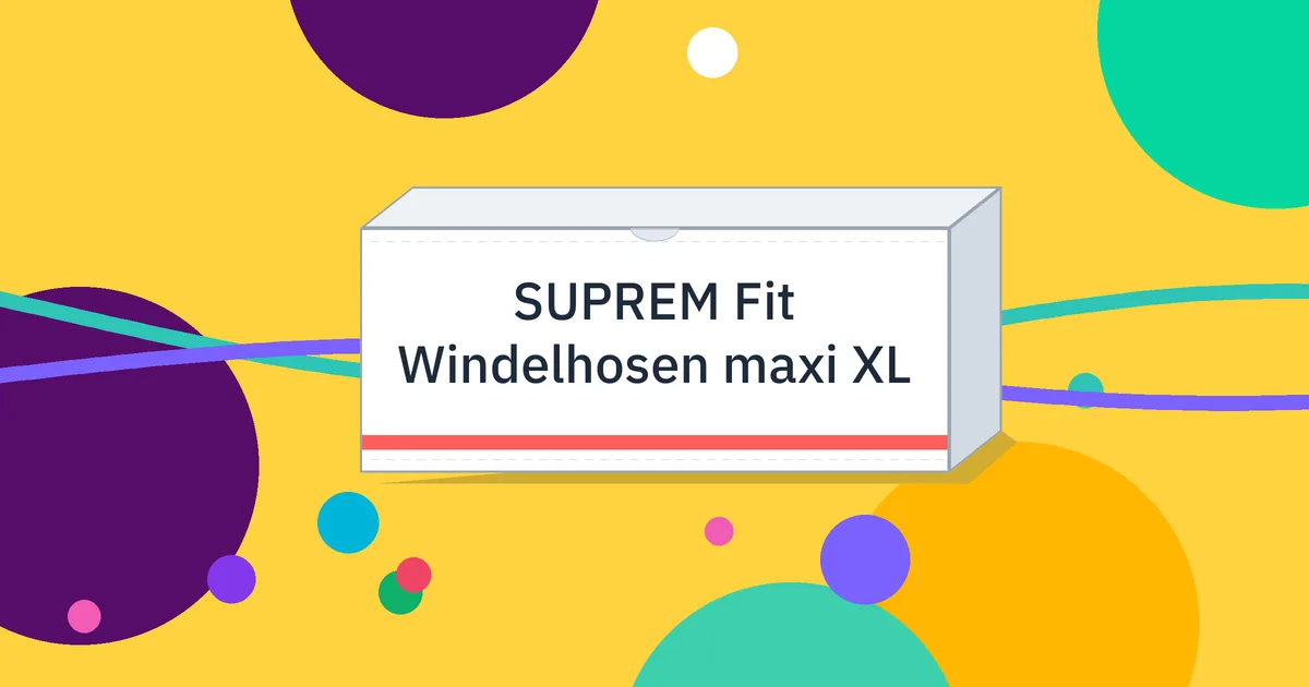 Symbolbild: Packung mit der Aufschrift SUPREM Fit Windelhosen maxi XL (PZN 08835431) – Verfügbarkeit und Bezug in Apotheken in Frankfurt am Main