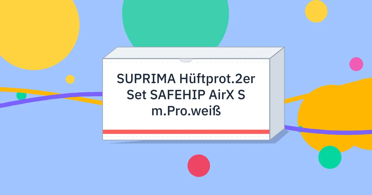 Symbolbild: Packung mit der Aufschrift SUPRIMA Hüftprot.2er Set SAFEHIP AirX S m.Pro.weiß (PZN 13818297) – Verfügbarkeit und Bezug in Apotheken in Frankfurt am Main