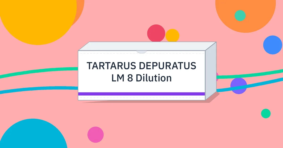 Symbolbild: Packung mit der Aufschrift TARTARUS DEPURATUS LM 8 Dilution (PZN 13688044) – Verfügbarkeit und Bezug in Apotheken in Frankfurt am Main
