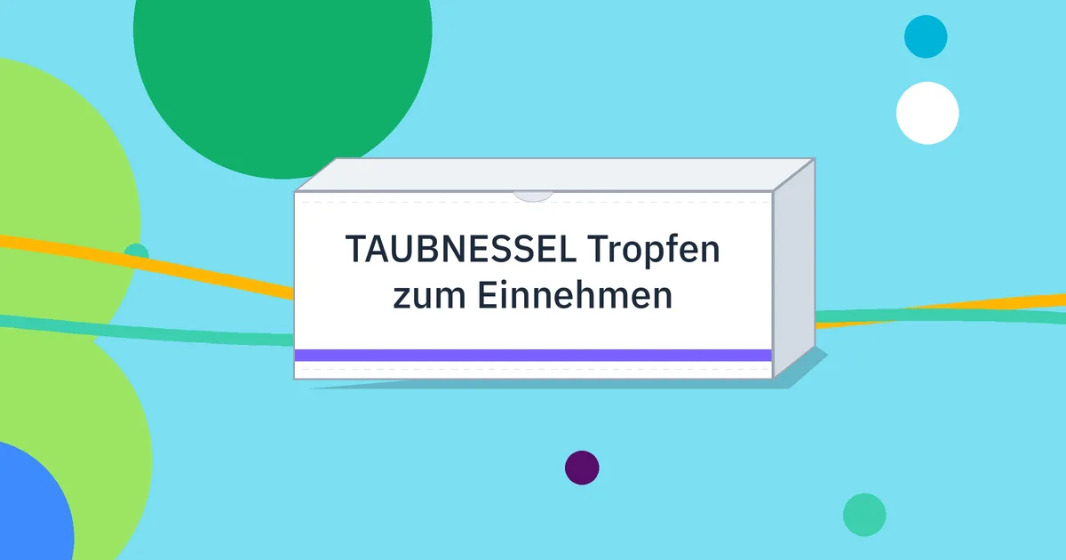 Symbolbild: Packung mit der Aufschrift TAUBNESSEL Tropfen zum Einnehmen (PZN 11366075) – Verfügbarkeit und Bezug in Apotheken in Frankfurt am Main