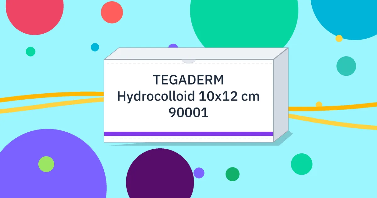 Symbolbild: Packung mit der Aufschrift TEGADERM Hydrocolloid 10x12 cm 90001 (PZN 04971261) – Verfügbarkeit und Bezug in Apotheken in Frankfurt am Main