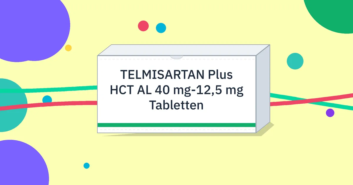 Symbolbild: Packung mit der Aufschrift TELMISARTAN Plus HCT AL 40 mg-12,5 mg Tabletten (PZN 07198784) – Verfügbarkeit und Bezug in Apotheken in Frankfurt am Main