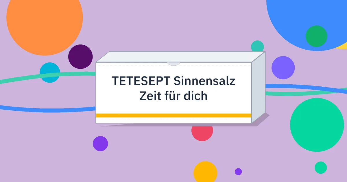 Symbolbild: Packung mit der Aufschrift TETESEPT Sinnensalz Zeit für dich (PZN 03946775) – Verfügbarkeit und Bezug in Apotheken in Frankfurt am Main