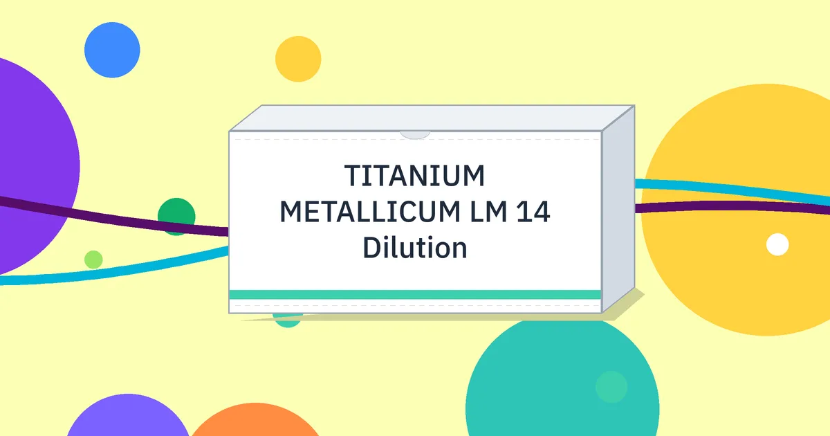 Symbolbild: Packung mit der Aufschrift TITANIUM METALLICUM LM 14 Dilution (PZN 13224379) – Verfügbarkeit und Bezug in Apotheken in Frankfurt am Main