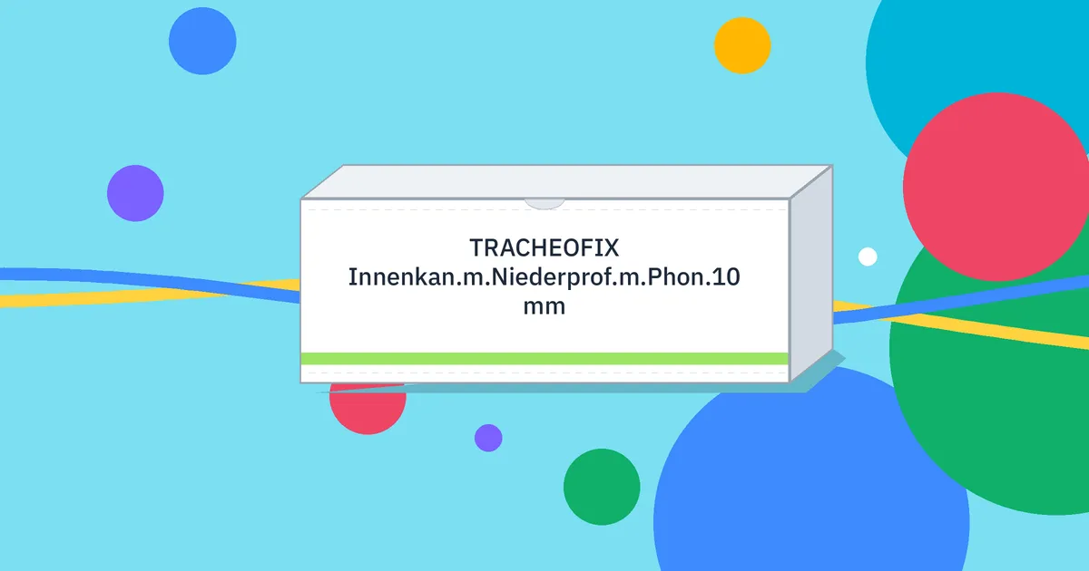 Symbolbild: Packung mit der Aufschrift TRACHEOFIX Innenkan.m.Niederprof.m.Phon.10 mm (PZN 04164922) – Verfügbarkeit und Bezug in Apotheken in Frankfurt am Main