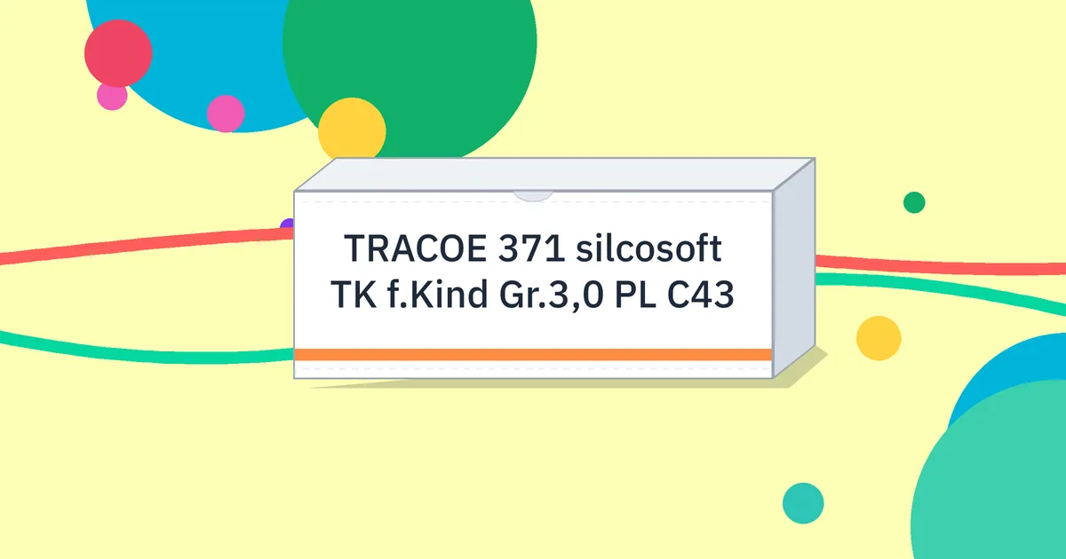 Symbolbild: Packung mit der Aufschrift TRACOE 371 silcosoft TK f.Kind Gr.3,0 PL C43 (PZN 14315090) – Verfügbarkeit und Bezug in Apotheken in Frankfurt am Main