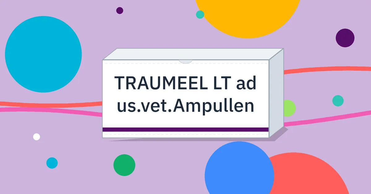 Symbolbild: Packung mit der Aufschrift TRAUMEEL LT ad us.vet.Ampullen (PZN 11240641) – Verfügbarkeit und Bezug in Apotheken in Frankfurt am Main