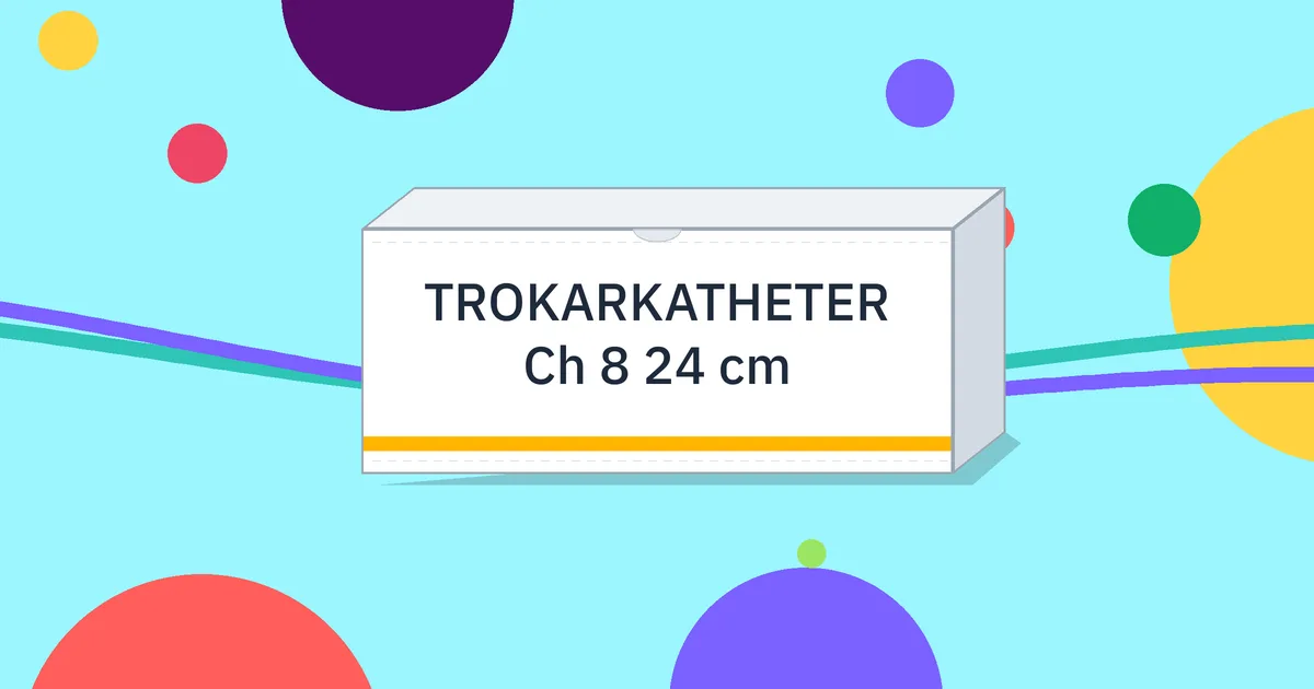 Symbolbild: Packung mit der Aufschrift TROKARKATHETER Ch 8 24 cm (PZN 16617122) – Verfügbarkeit und Bezug in Apotheken in Frankfurt am Main